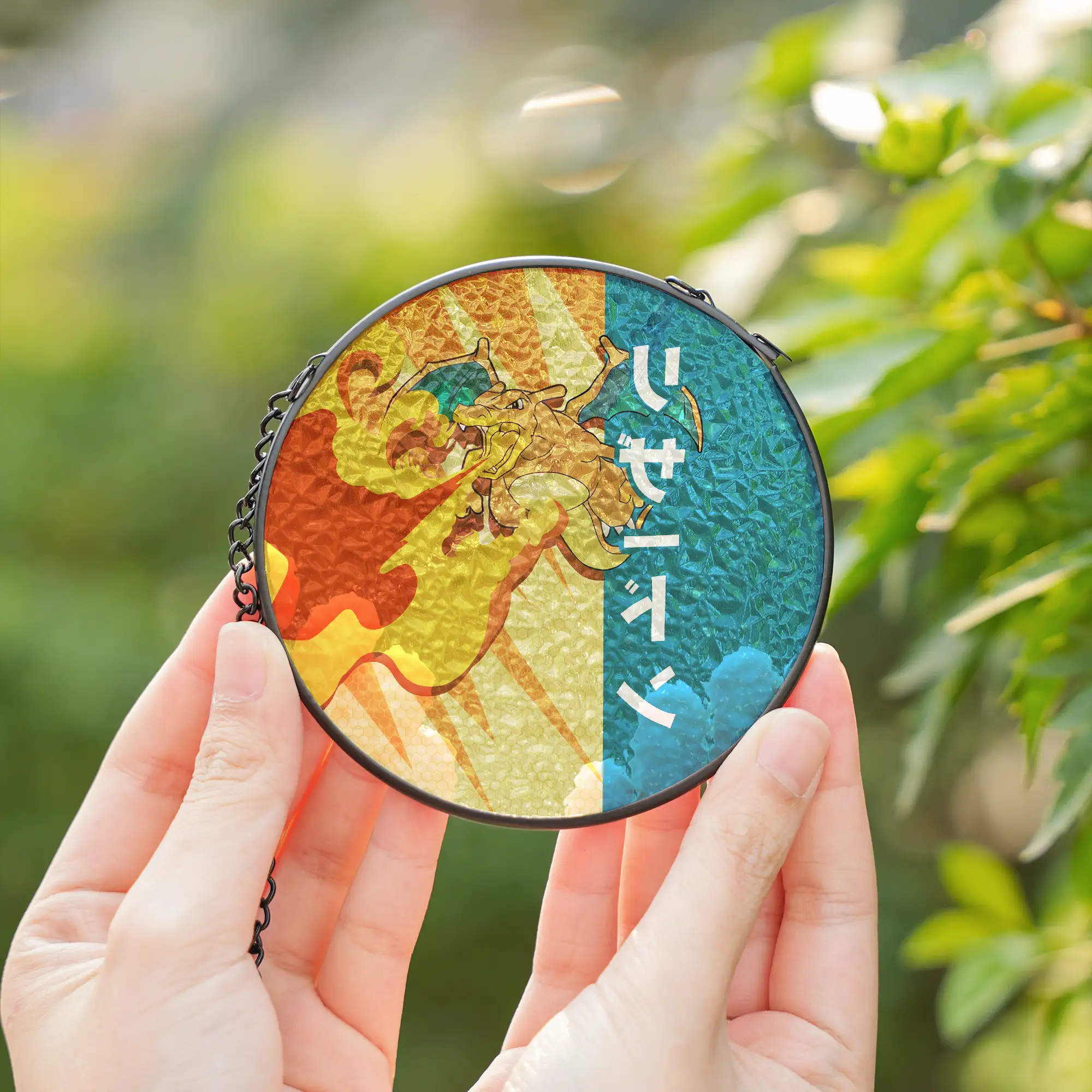 Charizard Attack Pokemon Stained Glass Suncatcher - AnimeBape