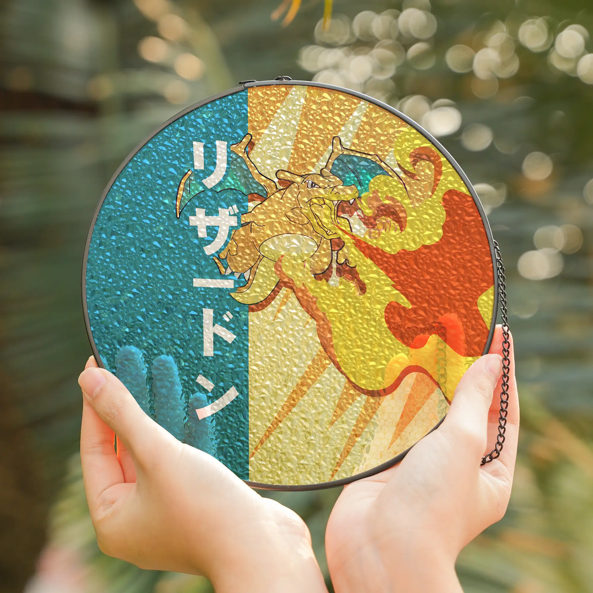 Charizard Attack Pokemon Stained Glass Suncatcher - AnimeBape