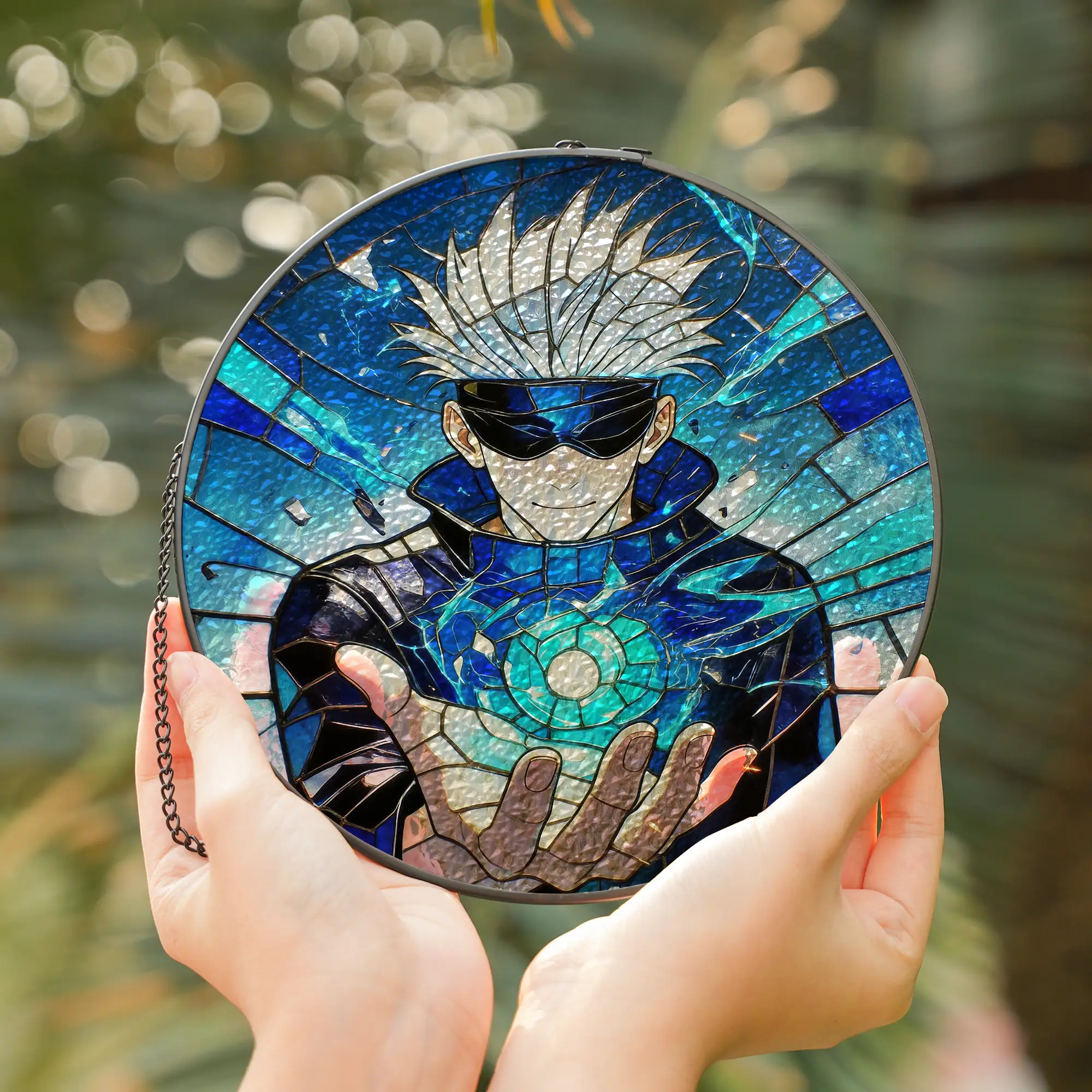 Jujutsu Kaisen Gojo Satoru Stained Glass Window Suncatcher - AnimeBape