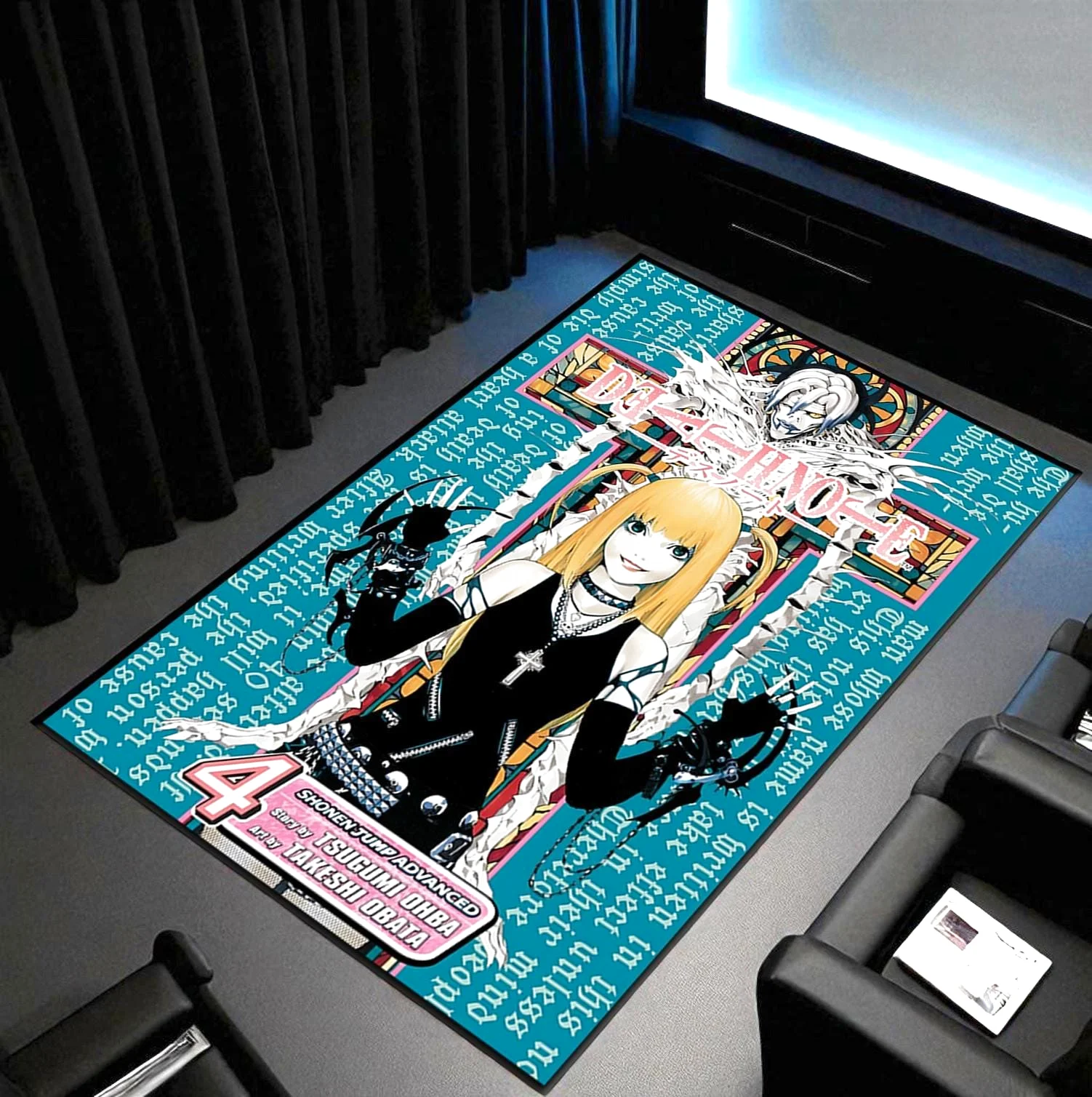Death Note Vol4 Cover with Misa Amane Rectangle Rug - AnimeBape