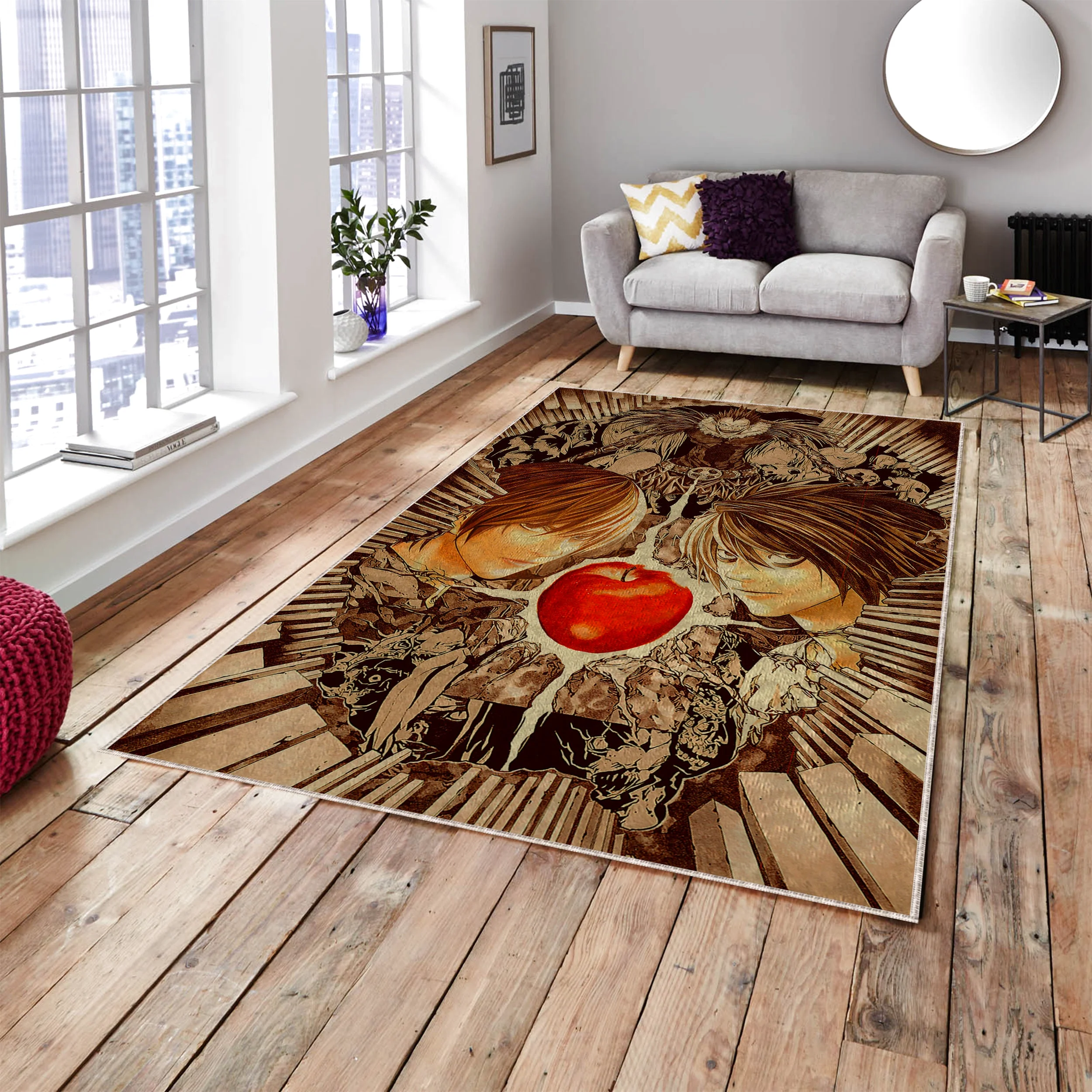 L and Kira Rug, Death Note Rectangle Rug - AnimeBape