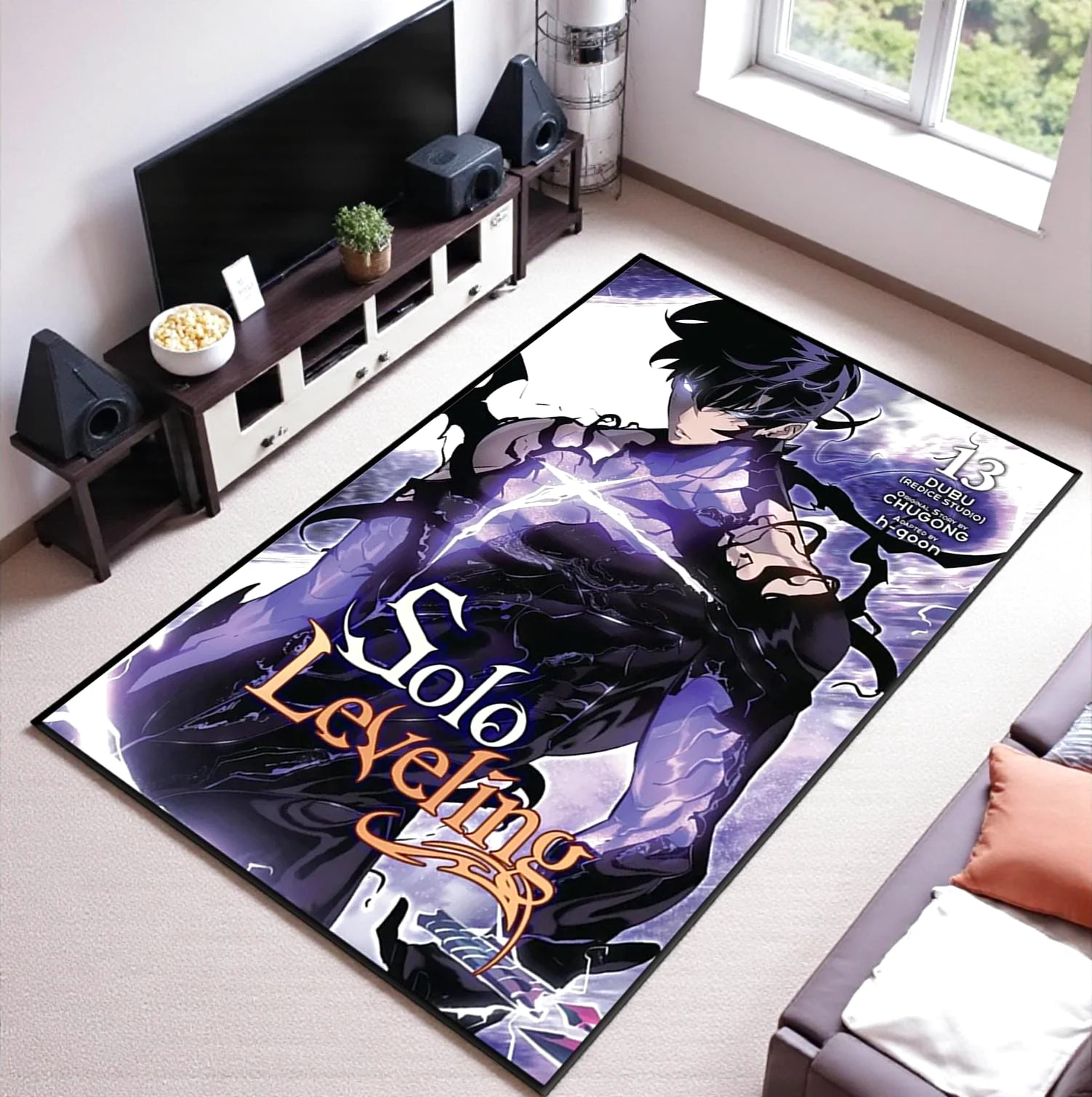 Solo Leveling Rug Vol13 Purple Lightning Shadow Design Rug Rectangle ...